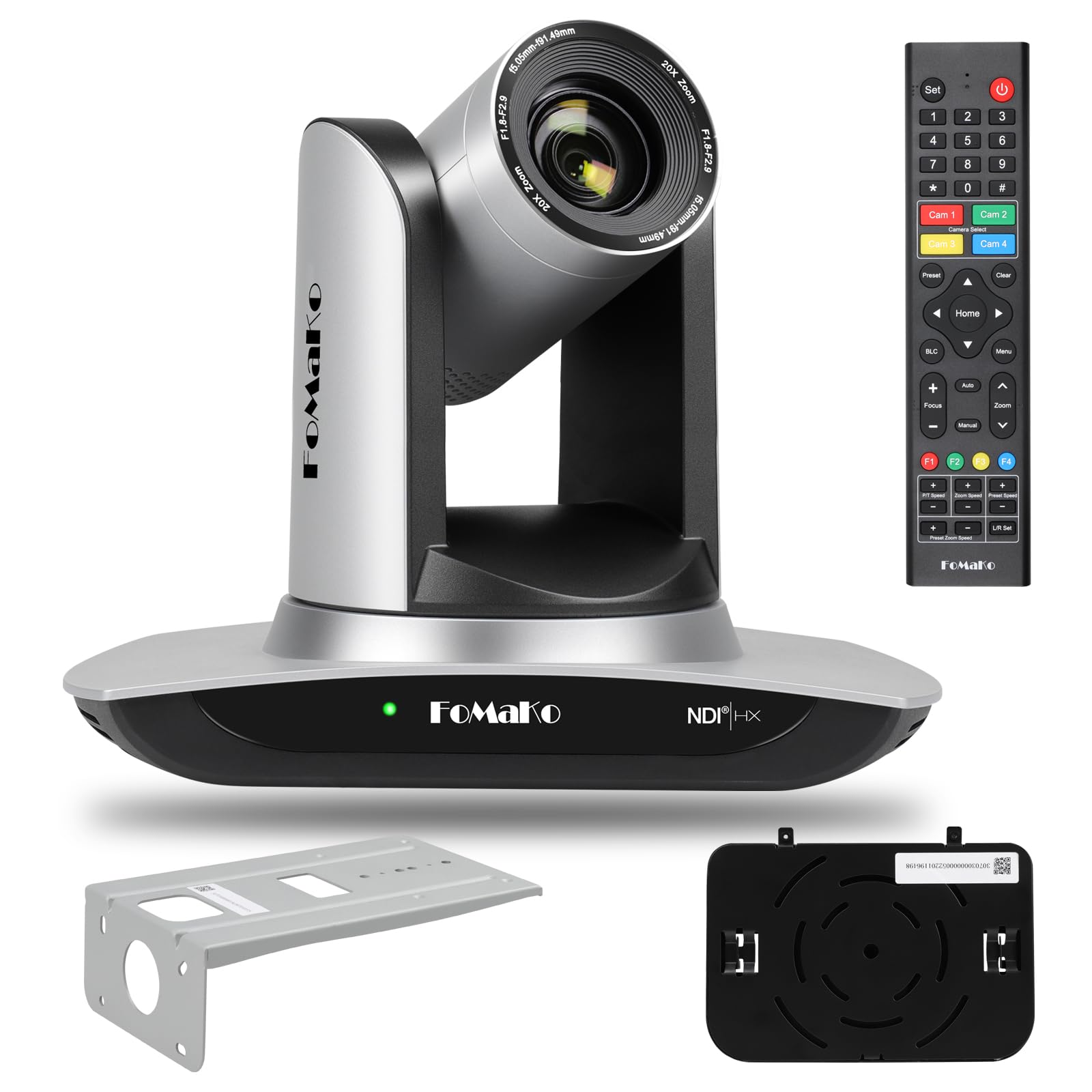 FoMaKo NDI Camera, AI Auto Tracking HDMI PTZ Camera, 20x Optical Zoom LAN USB3.0 HDMI Camera for Church Services Worship Education, PoE 1080P60 FMK20UH NDI (NDI 6 & NDI HX3 Certified)