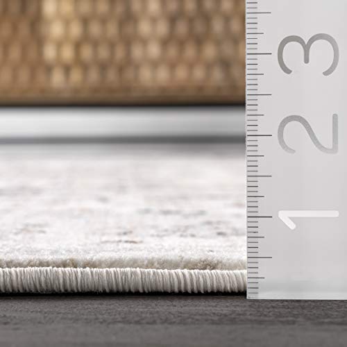 nuLOOM Oliveira Floral Medallion Fringe Area Rug, 9' x 12', Beige