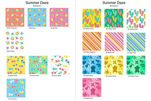 COTTONVILL EMANON Summer Daze 20COUNT Cotton Print Quilting Fabric (Precuts, Quarter 18pc)