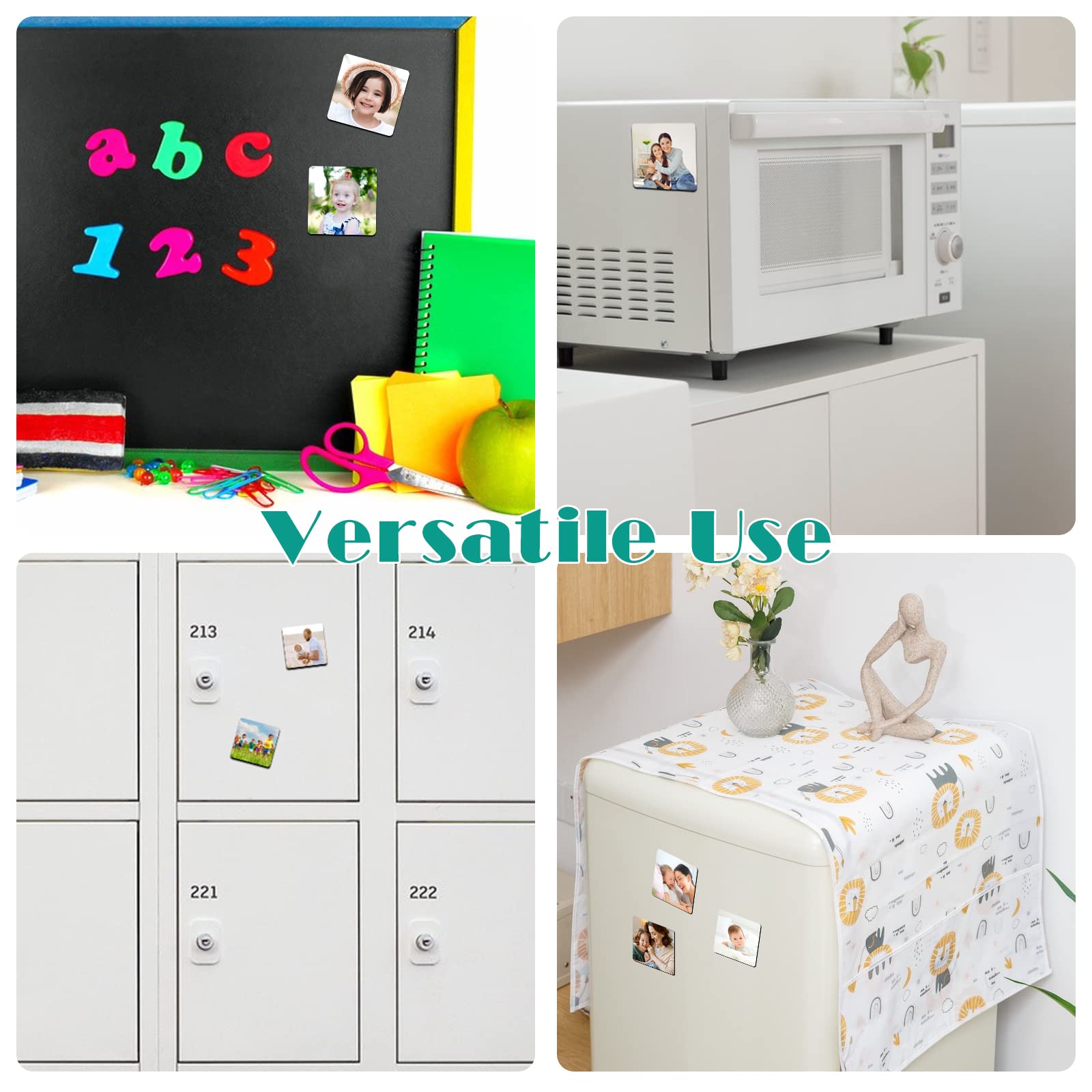 20 Pieces Sublimation Magnet Blanks Fridge Magnets, Square Sublimation Blanks DIY Photo Magnets for Refrigerator, Fridge Decorative Magnets for Whiteboard Office Calendar Kitchen Home Wall Decor etc