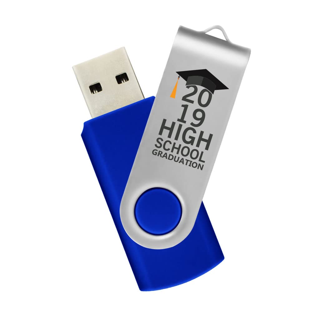 128MB Custom USB Flash Drives Personalized with Your Logo - for Promotional Use - Swivel - Blue Body/Silver Clip - 20 Pack