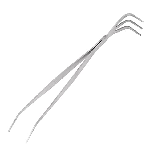 2-in-1 Ergonomic Stainless Steel Root Rake Bonsai Tweezers Soil Farming Tool