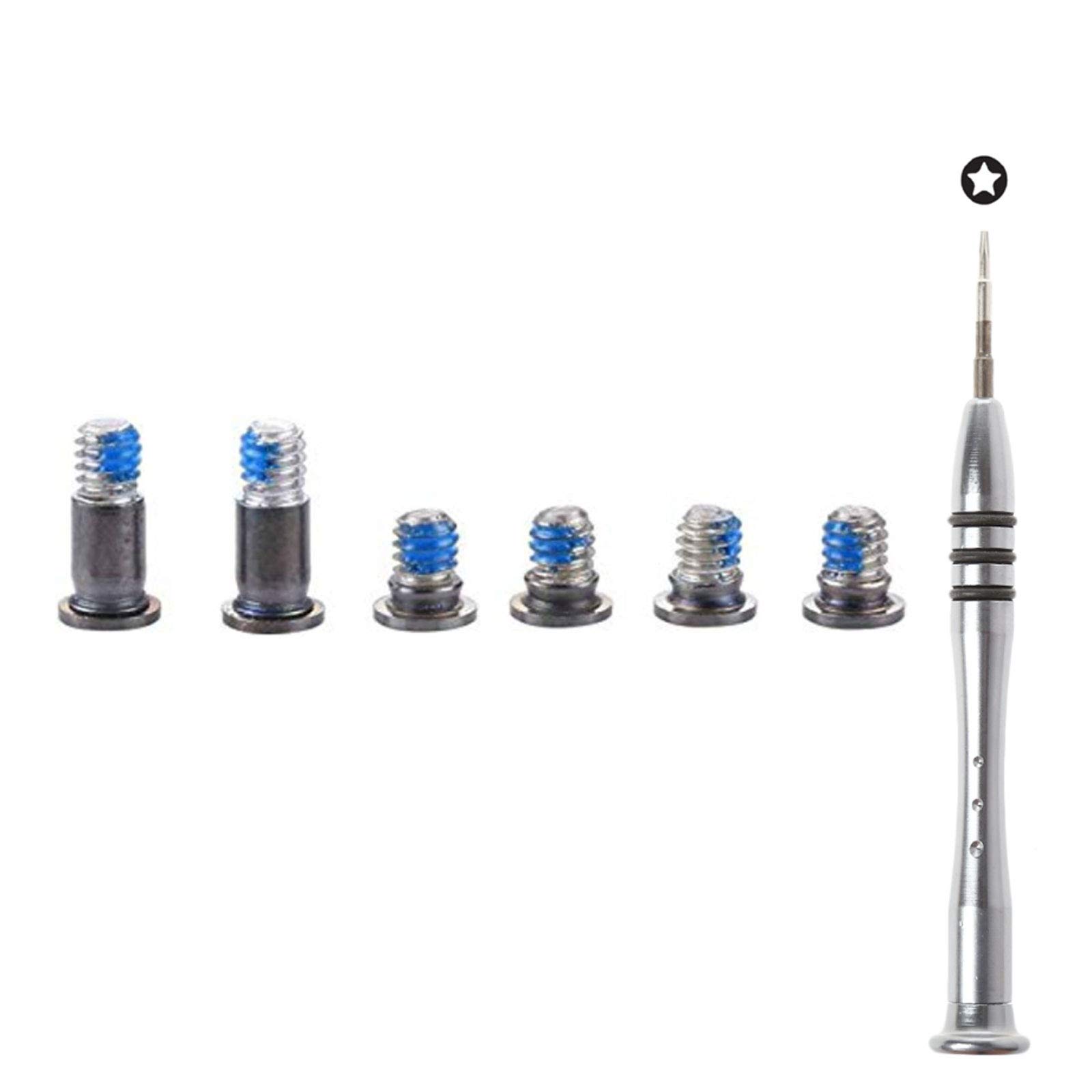 Bfenown Replacement 6pcs/Set Bottom case Screws + 1pcs 5 Point Pentalobe Screwdriver for MacBook Pro Retina 16â A2141 MVVJ2LL/A MVVK2LL/A EMC 3347 2019 Year (Gray)