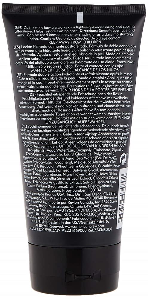 American Crew After Shave Lotion for Men, Cooling Dual Action Lotion, 5.1 Fl Oz