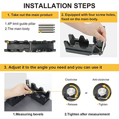 2-in-1 Mitre Measuring Cutting Tool 85°-180° Miter Angle Cutting Tool Miter Saw Protractor Measuring and Sawing Mitre Angles Cutting Tool for Woodworking Home Installation