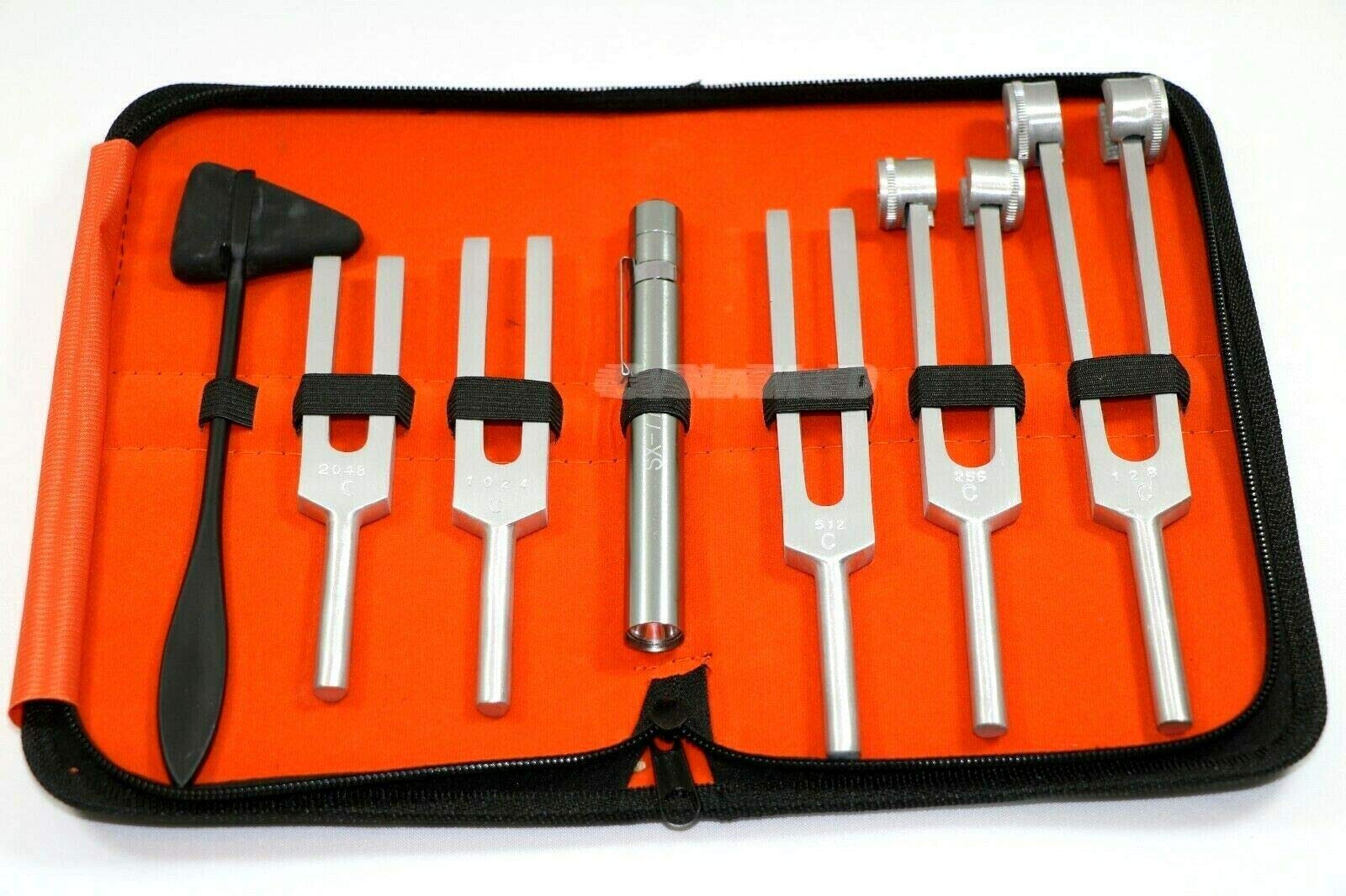 7 Ea Tuning Fork Set Chiropractic Physical Diagnostic Instruments with Reusable Penlight