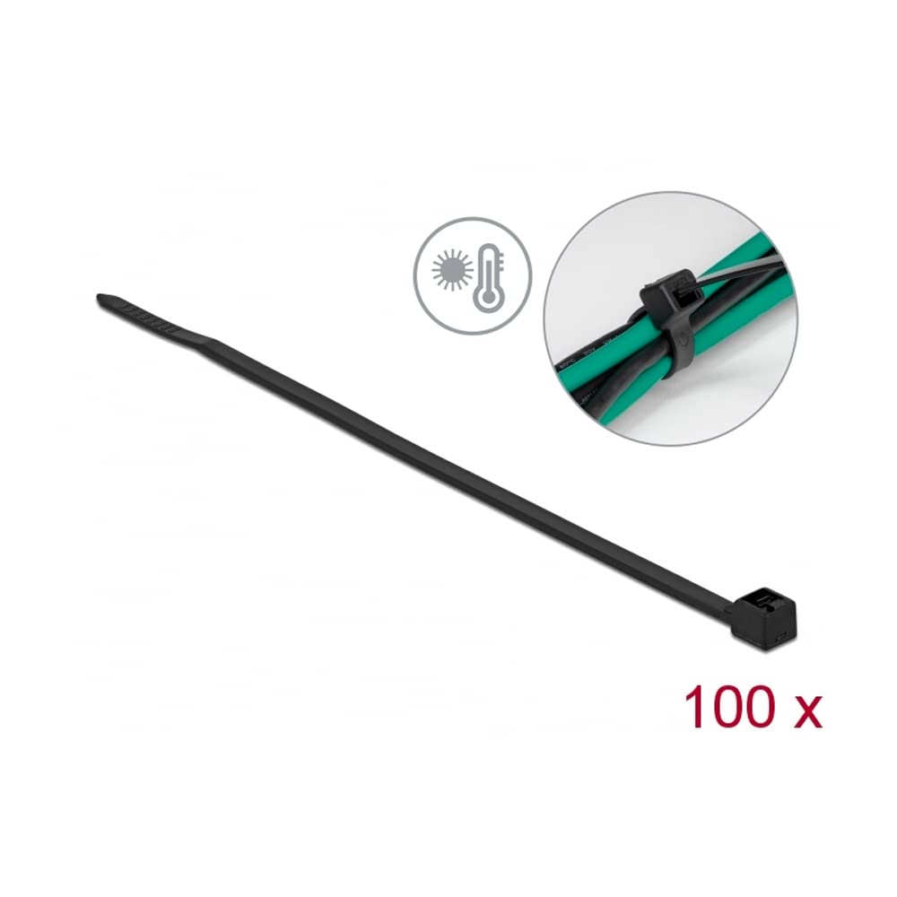 Delock Cable Ties Heat Resistant L 100 x W 2.5 mm Black Pack of 100