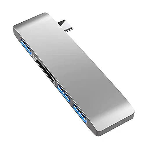 USB Hub Adapter, 5-in-1 USB C Adapter with USB C, 3 USB 3.0 Ports, Micro SD, SD Multiport Adapter Compatible for Mouse, Keytboard, USB Flash Drive and More