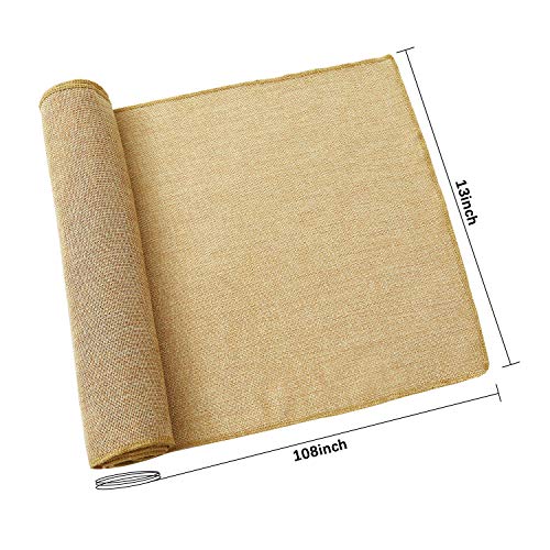 B-COOL ๐๐๐ฟ๐น๐ฎ๐ฝ ๐ง๐ฎ๐ฏ๐น๐ฒ ๐ฅ๐๐ป๐ป๐ฒ๐ฟ 2 Pieces 13x108 Inch Dining Table Runner Dresser Cover for Farmhouse Jute Table Runner Fabric Wedding Party Fall Decorations Khaki