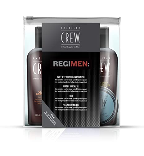 American Crew Gift Set, Travel Kit includes Hair Forming Cream, Men's Shampoo, Body Wash and Precision Shave Gel