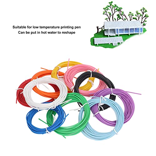 3D Pen PCL Consumables, Bright 1.75mm Low Temperature 3D Pen PCL Filament Refill Easy Usage for Replacement
