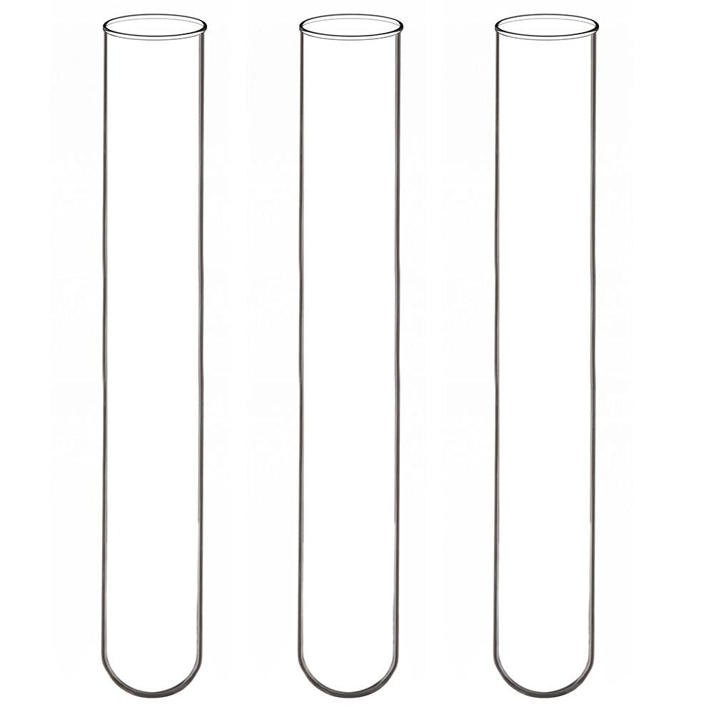 Labasics 30 Pack Borosilicate Glass Round Bottom Test Tubes, 15 mm OD X 100 mm Length (Pack of 30)