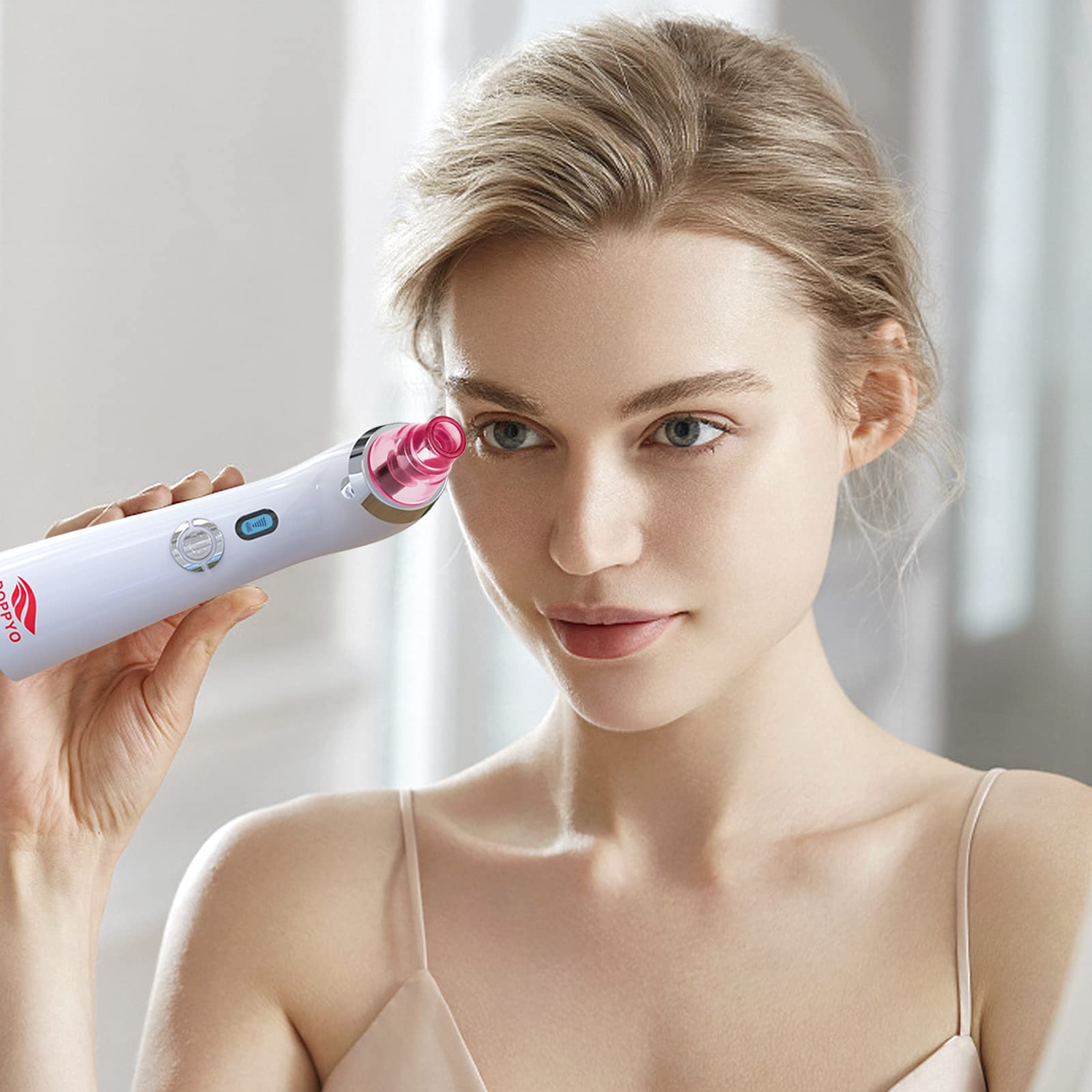 Blackhead Remover Pore Vacuum Electric Blackhead Extractor Tool Comedo Removal Suction Beauty Device for Women(Pink)