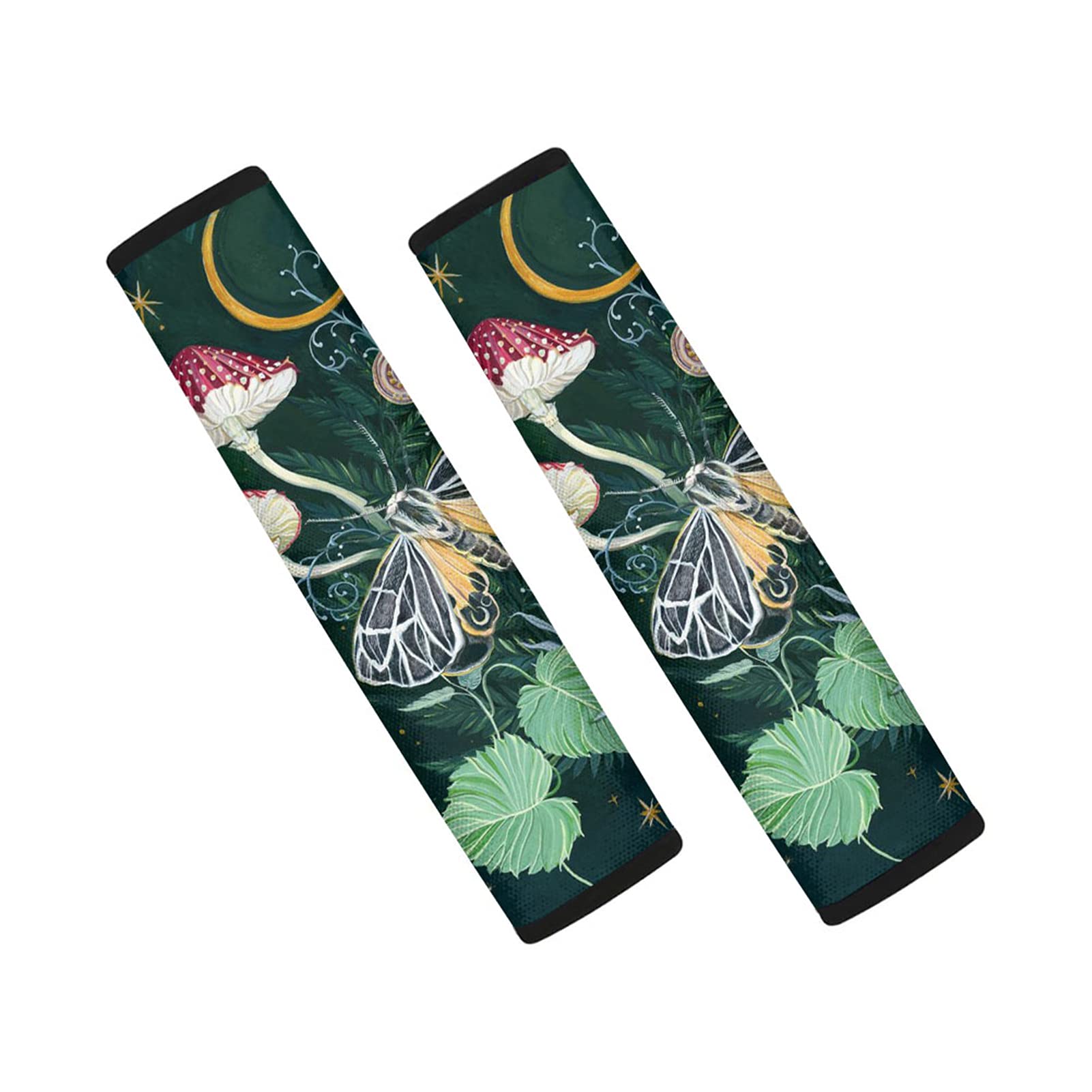 QIZHAOLAN Car Seat Belt Cover Pad 2-Pack Soft Car Safety Seatbelt Strap Shoulder Pad for Adults Children Shoulder Bag Cover Mushroom Butterfly