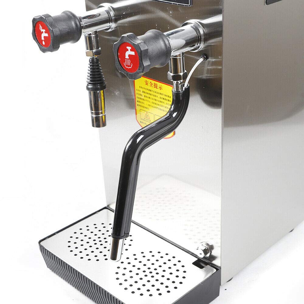 110V Commercial Milk Frother,8L Stainless Steel Steam Milk Foam Machine,Full-Automatic Steam Boiling Water Frothing Machine for Cafes, Bars