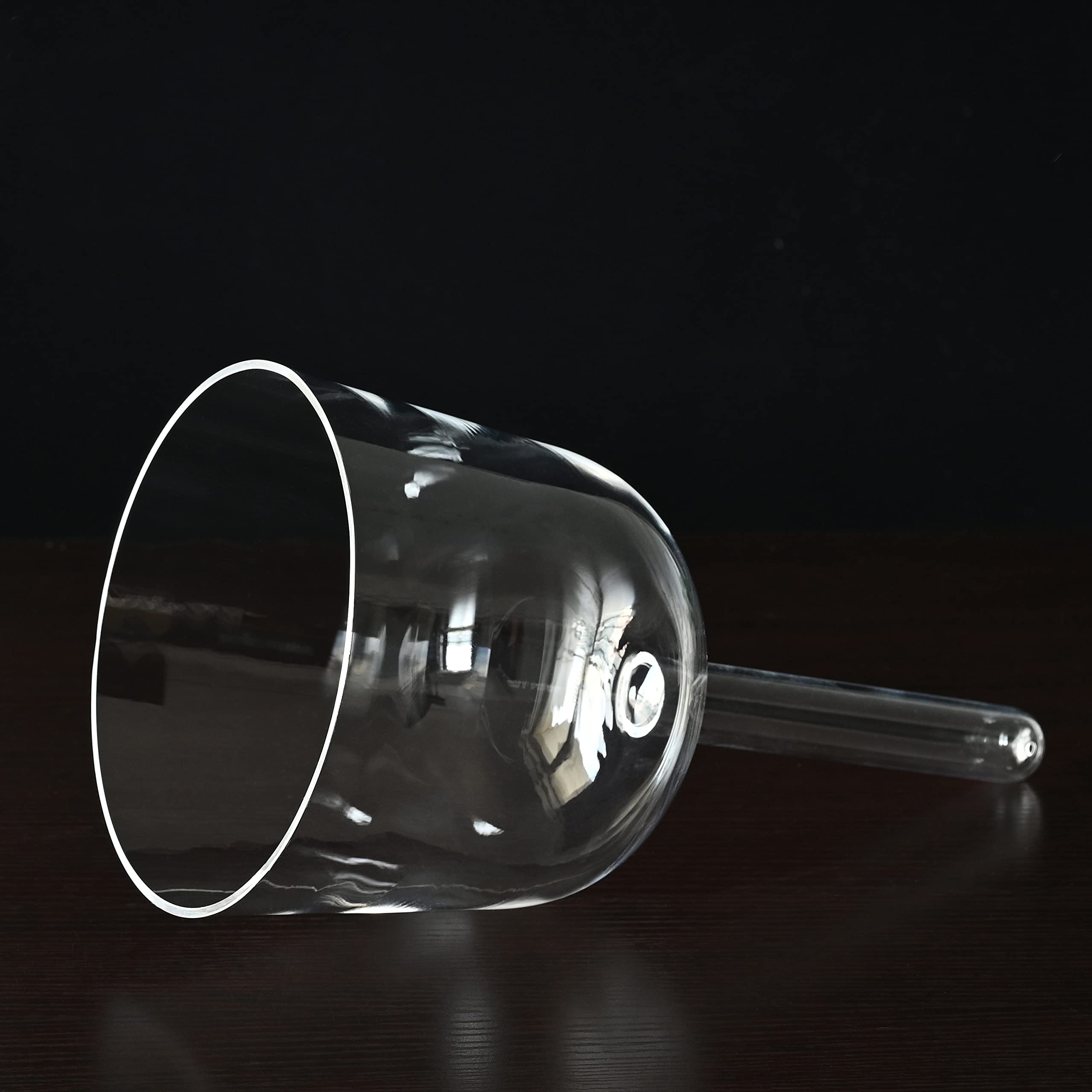 7 Inch E Note Hollow Handle Clear Quartz Crystal Singing Bowl With Handle Case