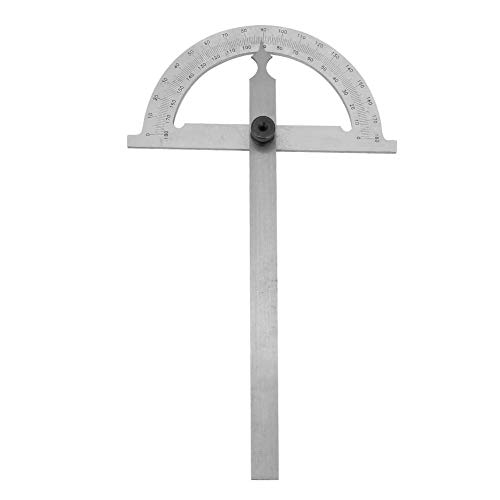180 Degree Protractor, 80 * 120mm Carbon Stainless Steel Chrome Plating Protractor Rotary Angle Finder Measuring Ruler Tool for Woodworking