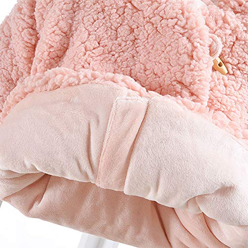 Aivtalk Baby Toodler Fuzzy Jacket Cute Hoodie Cotton Coat Winter Warm Outerwear (6-12 Months, Light Pink)