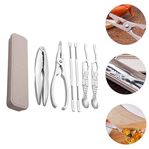 3sets/6pcs Nuts Pecan Picnic With, Case & for Crackers Shellers, Open Storage Including Shellfish Peel Utensils Nut/Steel Accessories Opener and Leg Shell Lobster Tools