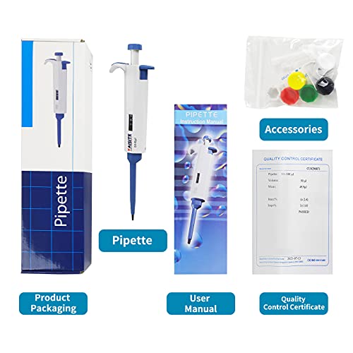 TAISITESMART Micropipette 100ul-1000ul Single Channel Pipettor Adjustable Micro Pipette for Laboratory School High Accurate Lab Pipette