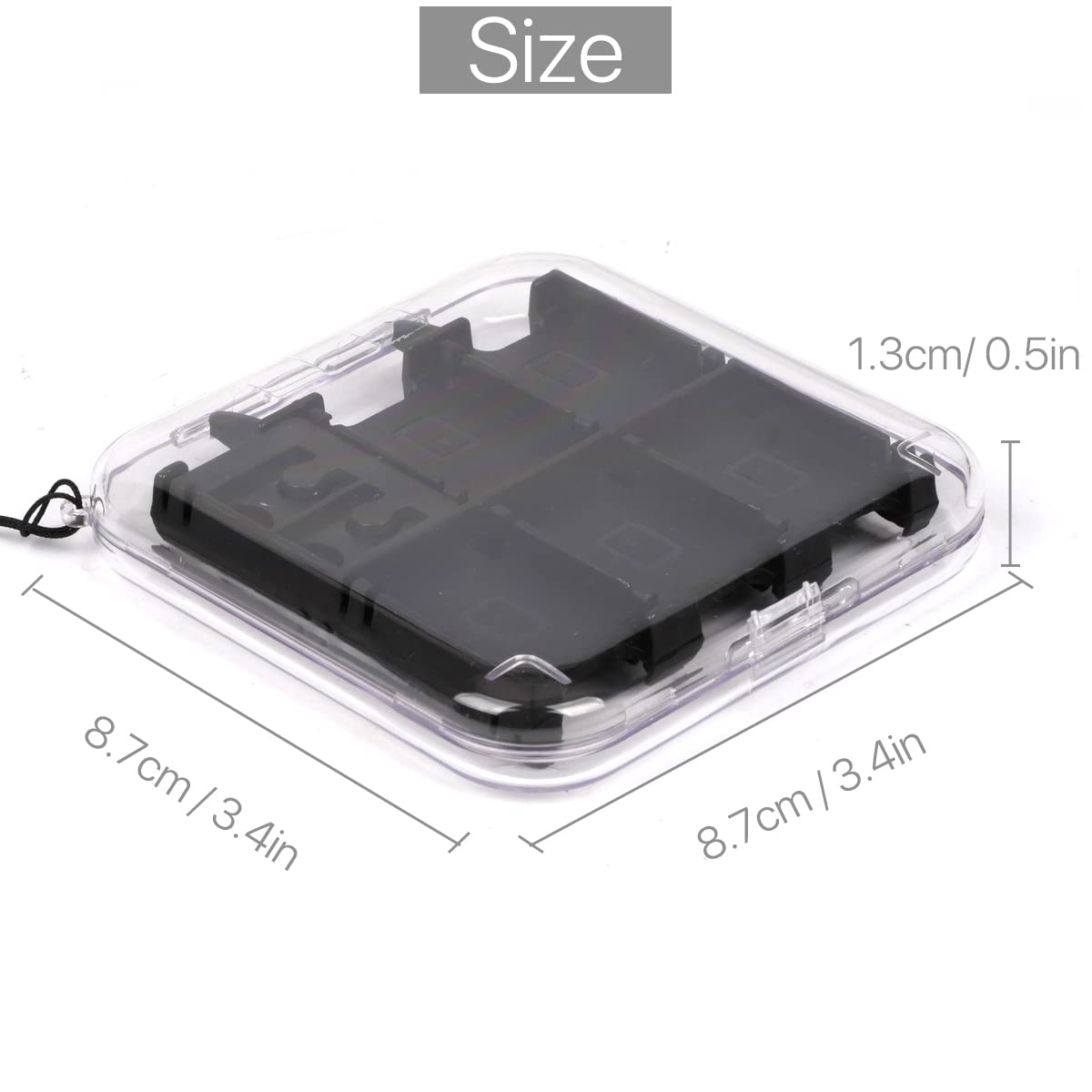 12in1 Game Card Case for Switch / Switch OLED 2021 / Switch Lite, for NS Game Card Organizer Holder Shell with 12 Game Slots, Keeps Card Safe Travel Portable (Transparent)
