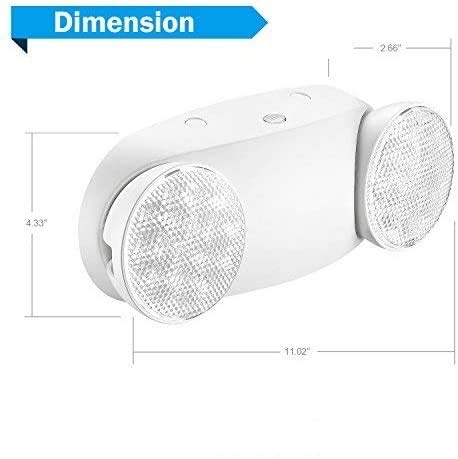 EXITLUX 1 Pack White LED Emergency Lights with Battery Backup, Two Head Adjustable Emergency Lighting Fixtures-Fireproof Materials-Emergency Lighting Fixture/Emergency Light Home.