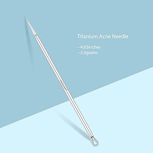 ZIZZON Titanium Lancet Needle Acne Blackhead Remover Pimple Extractor Popper Tool
