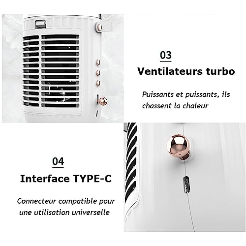 Ac Unit Portable - 400ml water tank Personal Small Air Conditioner - Portable Air Conditioners powerful 3 speeds, 2 Mist Modes | Camping Air Conditioner for Small Room,Office