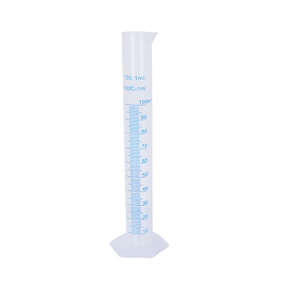 2pcs 100ml Plastic Graduated Cylinder Transparent Measuring Cylinder Set Measuring Test Tube Clear Graduated Cylinder with Double Sided Markings