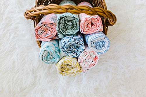 Oliver & Rain Organic Muslin Baby Boy Girl Unisex Swaddle Blankets 2 Pack Receiving Blankets Gray Arrow & Sky Blue