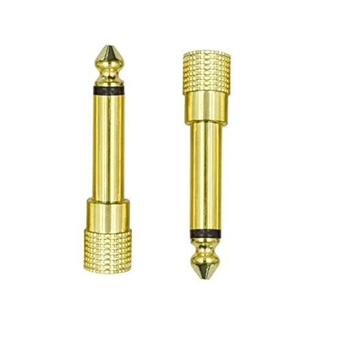 bnafes Audio Adapter [Gold-Plated] 6.35mm (1/4 inch) Male to 3.5mm (1/8 inch) (Mono to Mono) Female Headphone Jack Plug, 5Pack