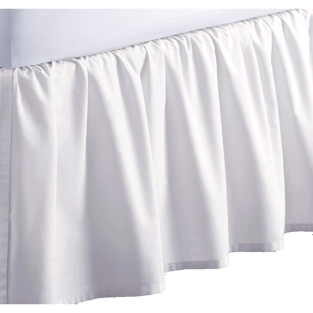 Queen's Linen Crib Dust Ruffle White Crib Bed Skirt With Split Corners -Crib Dust Ruffle For Standrad Crib 14 Drop (28β X 52β)