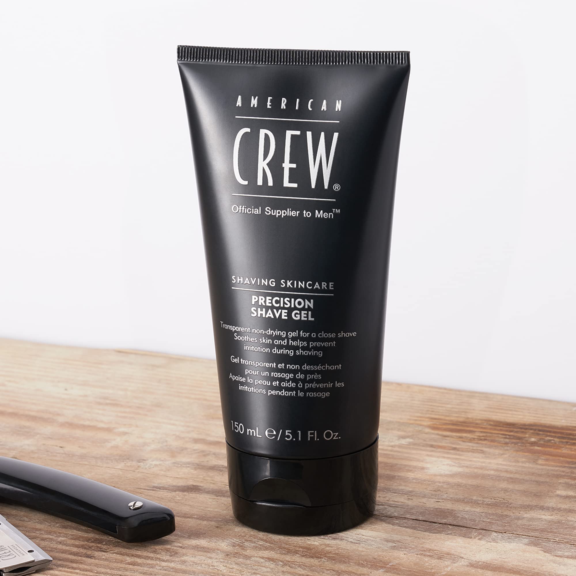 American Crew Shave Gel for Men, Soothes Skin and Prevents Irritation, 5.1 Fl Oz