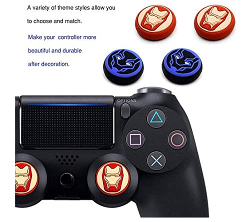 2Pcs Analog Thumb Grip Stick Cover, Dualsense Wireless Controllers Game Remote Joystick Cap, Fantastic Non-Slip Silicone Handle Protection Cover for PS5/PS4/Xbox one/360/NS PRO (Iron-mn))
