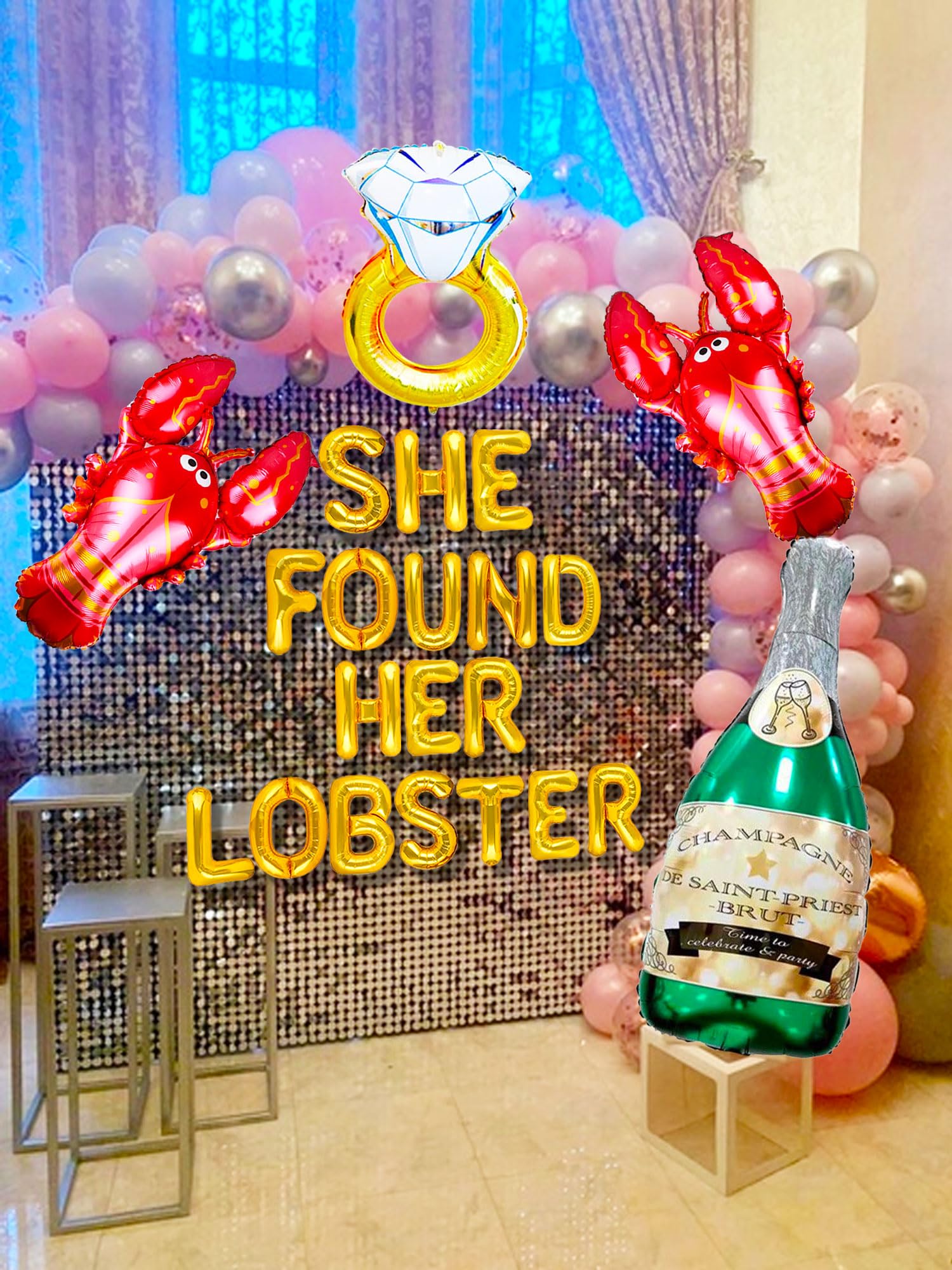 53 PCS She Found Her Lobster Bachelorette Decorations Friends Themed Bachelorette Party Favors Bridal Shower Bachelorette Balloons Engagement