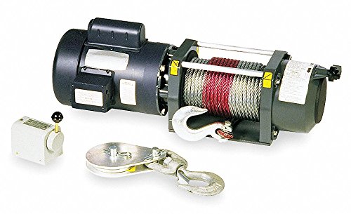 115/230VAC Pulling Electric Winch with 11.0 fpm and 2000 lb. 1st Layer Load Capacity