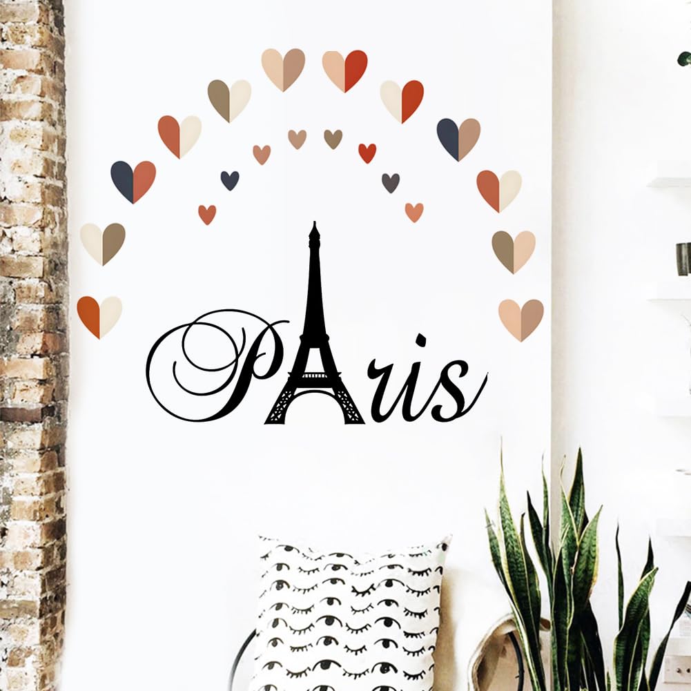 Lchen Paris Eiffel Tower Removable PVC Wall Sticker Home Kids Room Decor Art Decal(12.6"x19.7")