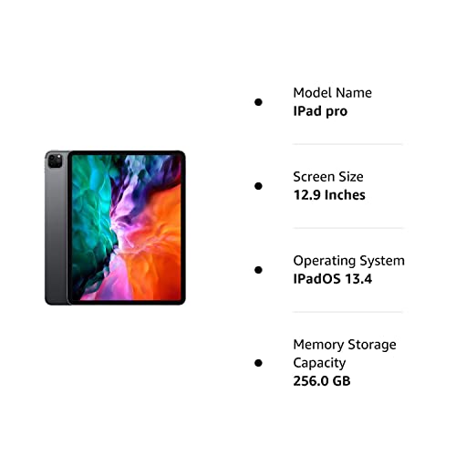 2020 Apple iPad Pro (12.9-inch, Wi-Fi + Cellular, 256GB) - Space Gray (Renewed)