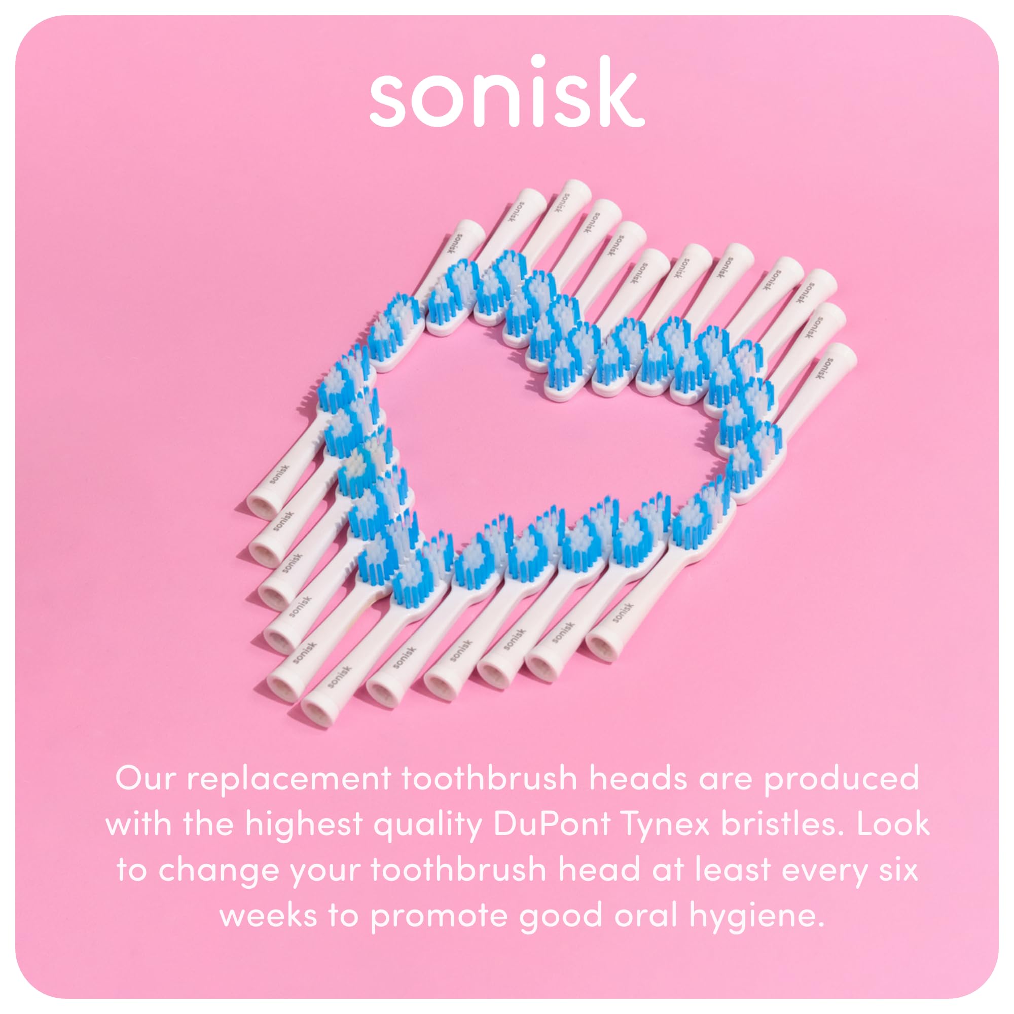 Sonisk Pulse | Electric Toothbrush Heads | 4X Replacement Heads for Sonisk Pulse | 31,000 Strokes Per Minute