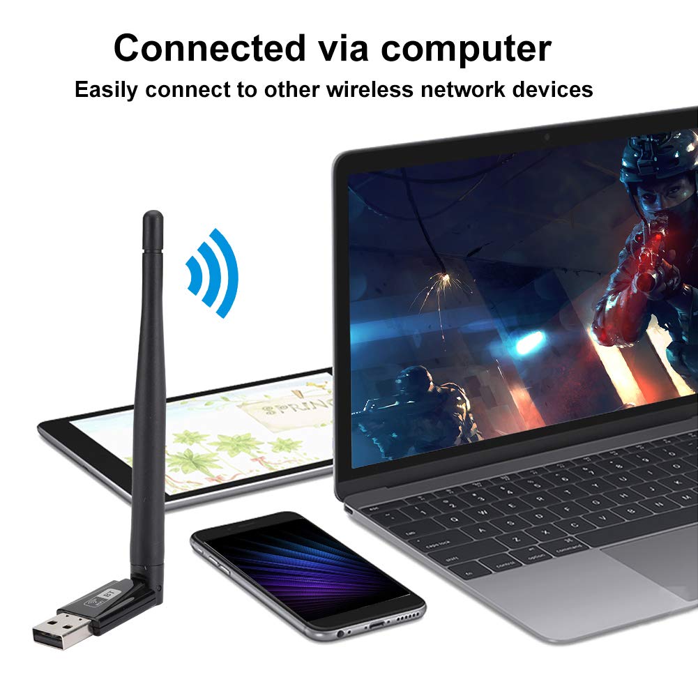 ASHATA Network Adapter, RTL8821CU 600M Drive Band PC LAN Card for USB Bluetooth Adapter