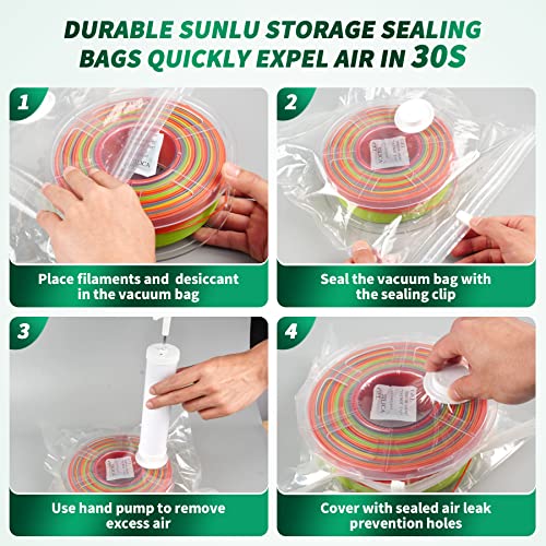 3D Printer Filament Vacuum Storage Kits and 3D Printer PLA Filament 250G Bundle, Remove Moisture from Damp Filaments, Spool Storage Sealing Bags Kits, 32 * 34CM(12.59 * 13.38inch)