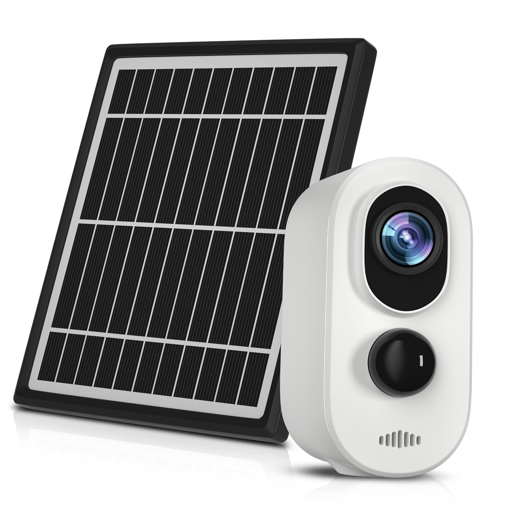 Wireless Outdoor Security Camera Wi-Fi Solar IP Surveillance Cams Home Security Cam with PIR/Human Motion Detection Night Vision, 2-Way Audio, Solar Panel, IP 65 Waterproof , Tuya Smart App