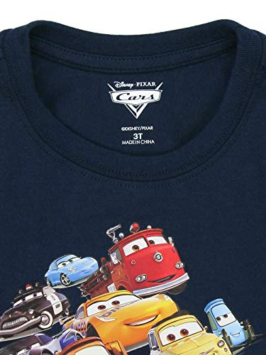 Disney Cars Lightning McQueen Toddler Long Sleeve T-Shirt Tee (3T, Navy)