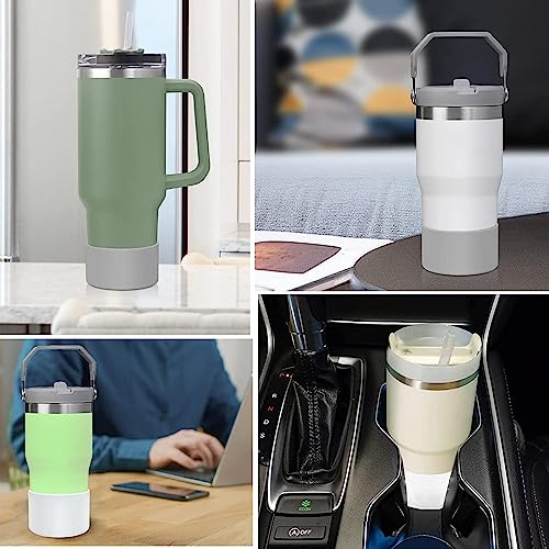 2Pcs Boot Sleeve for Stanley Cup, Silicone bottom sleeve for Stanley 40 oz 30 oz Tumbler 20 oz, Protective Sleeve Bottom Cover for Stanley Cup Accessories (Clear)