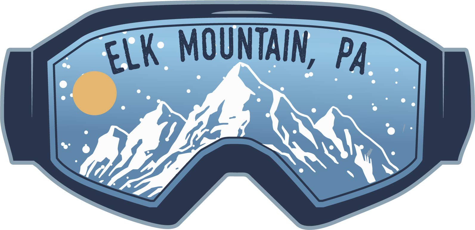 Elk Mountain Pennsylvania Ski Adventures Souvenir 2 Inch Vinyl Decal Sticker Goggle Design