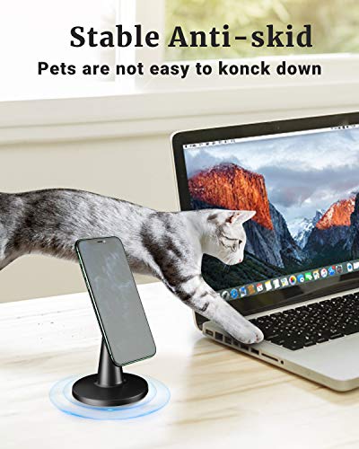 enGMOLPHY Magnetic Phone Stand Desk Magnet Desktop Cell Phone Holder, Office Desk Smartphone Stand for iPhone13/12Mini/13/12/13/12 Pro/12/11 Xs XR 8 X 7 6 6s and More, Black