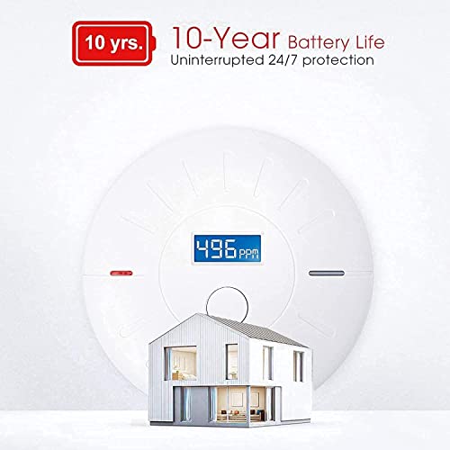 3 Pack 10 Year Battery Operated Smoke Detector and Carbon Monoxide Detector, Travel Portable Photoelectric Fire Co Alarm for Home, Kitchen