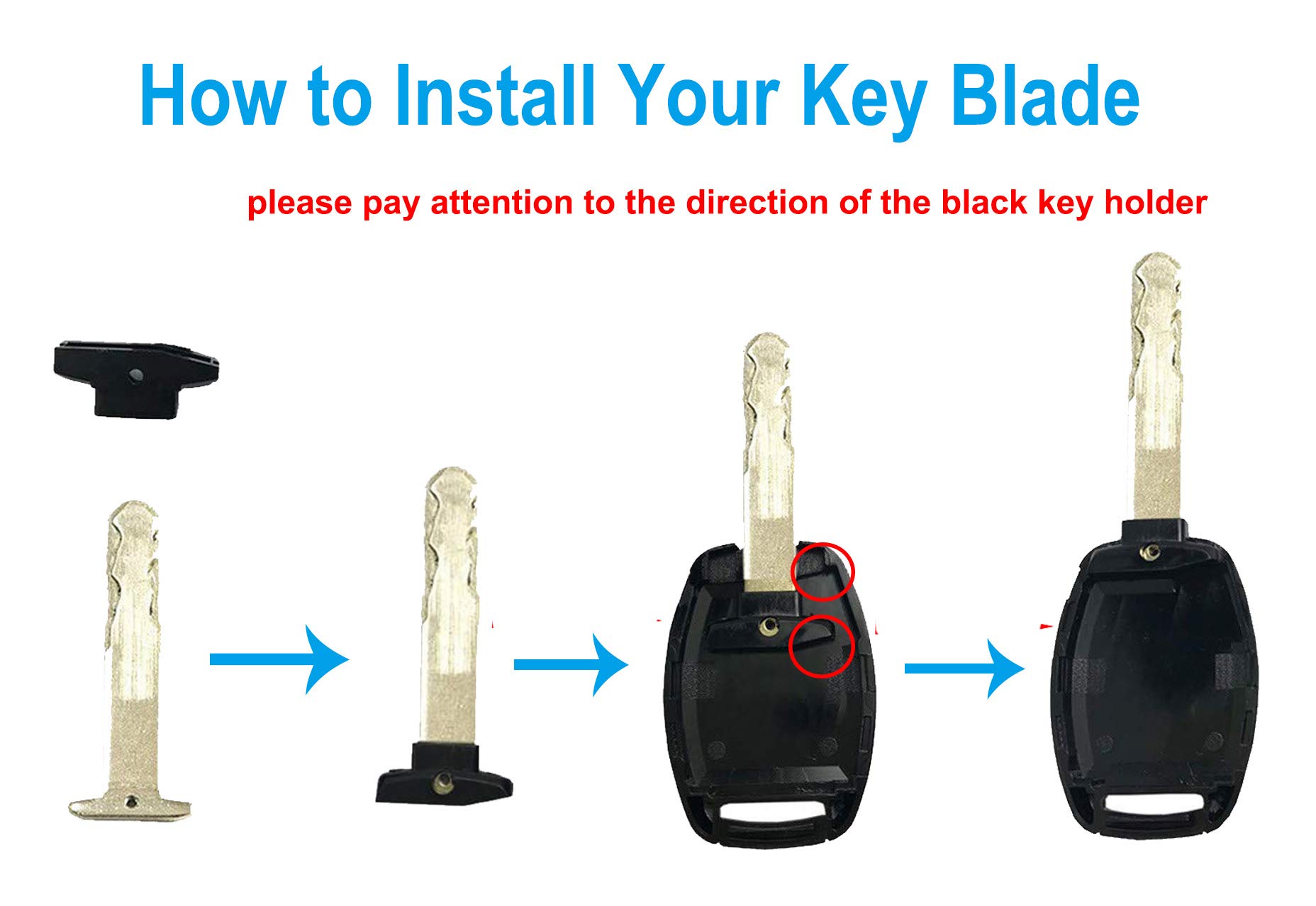 1pc Replacement Key Fob Shell Case Fit for Honda 2008-2012 Accord 2006-2013 Civic EX 2009-2015 Pilot 4 Buttons Keyless Entry Remote Car Key Fob Cover Housing Casing