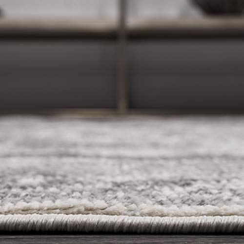 JONATHAN Y MDP403E-28 Rosalia Cottage Medallion Indoor Area-Rug Vintage Bohemian Easy-Cleaning Bedroom Kitchen Living Room Non Shedding, 2 ft x 8 ft, Gray/Dark Gray