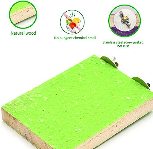 Bird Platform for Parakeet Cockatiels Perch,Lava Ledge for Rats,Sandpaper Perches for Birds, 4 Pack